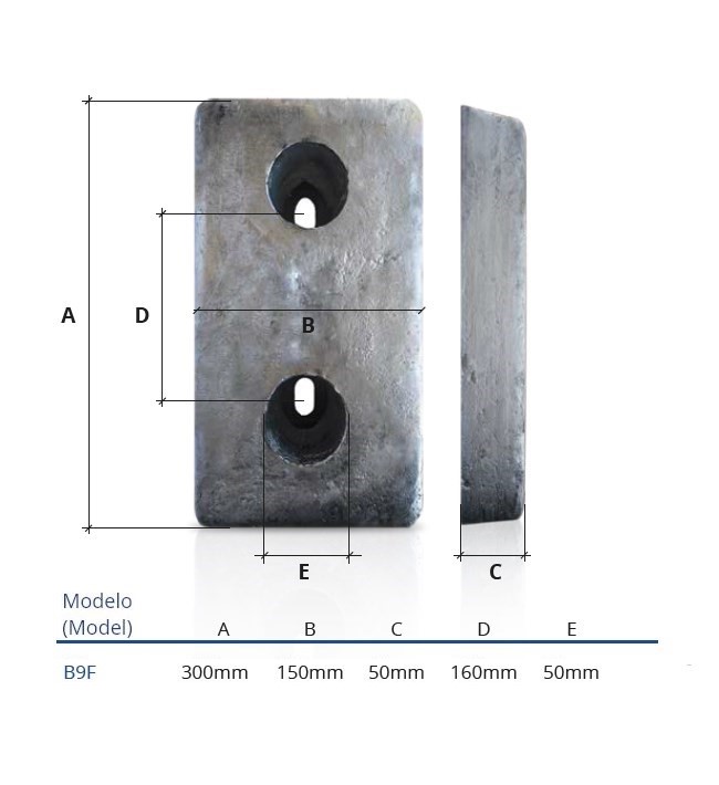 Products » Aluminum » Bolted » B9F :: Zinc-it - Ânodos de Sacrifício ...