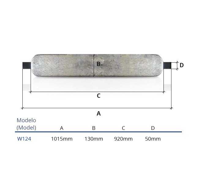 Products » Aluminum » Hull Anodes » W124 :: Zinc-it - Ânodos de ...